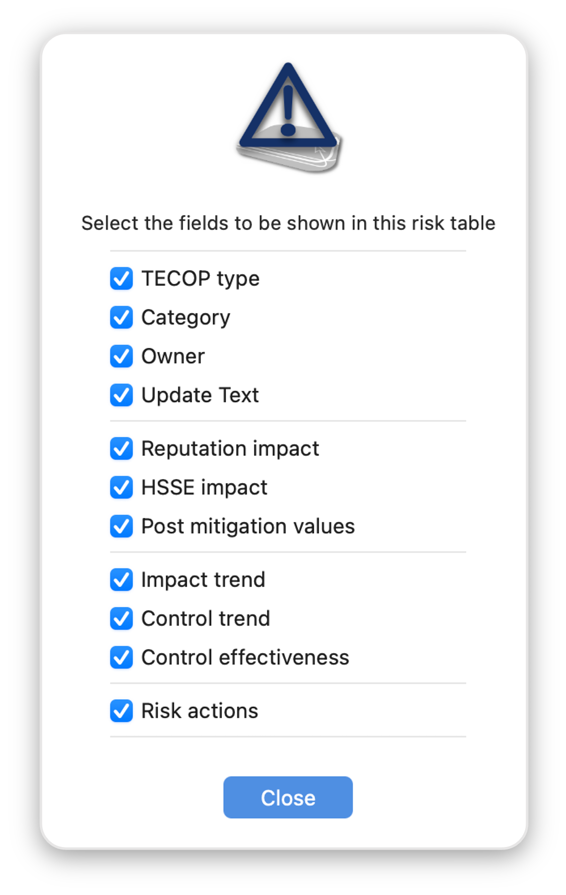 Risk Table User Modes – Decision Pathways